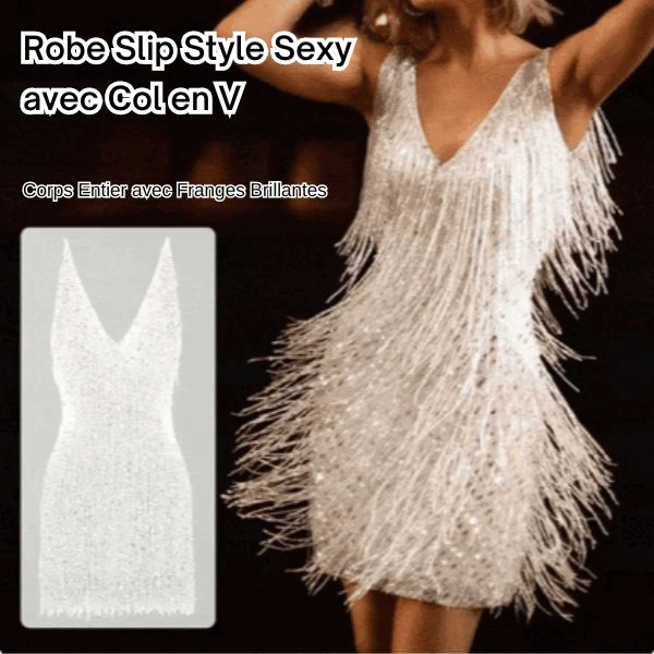 TasselGlow™ Robe Slip – Style Princesse Sexy avec Col en V – Science ...